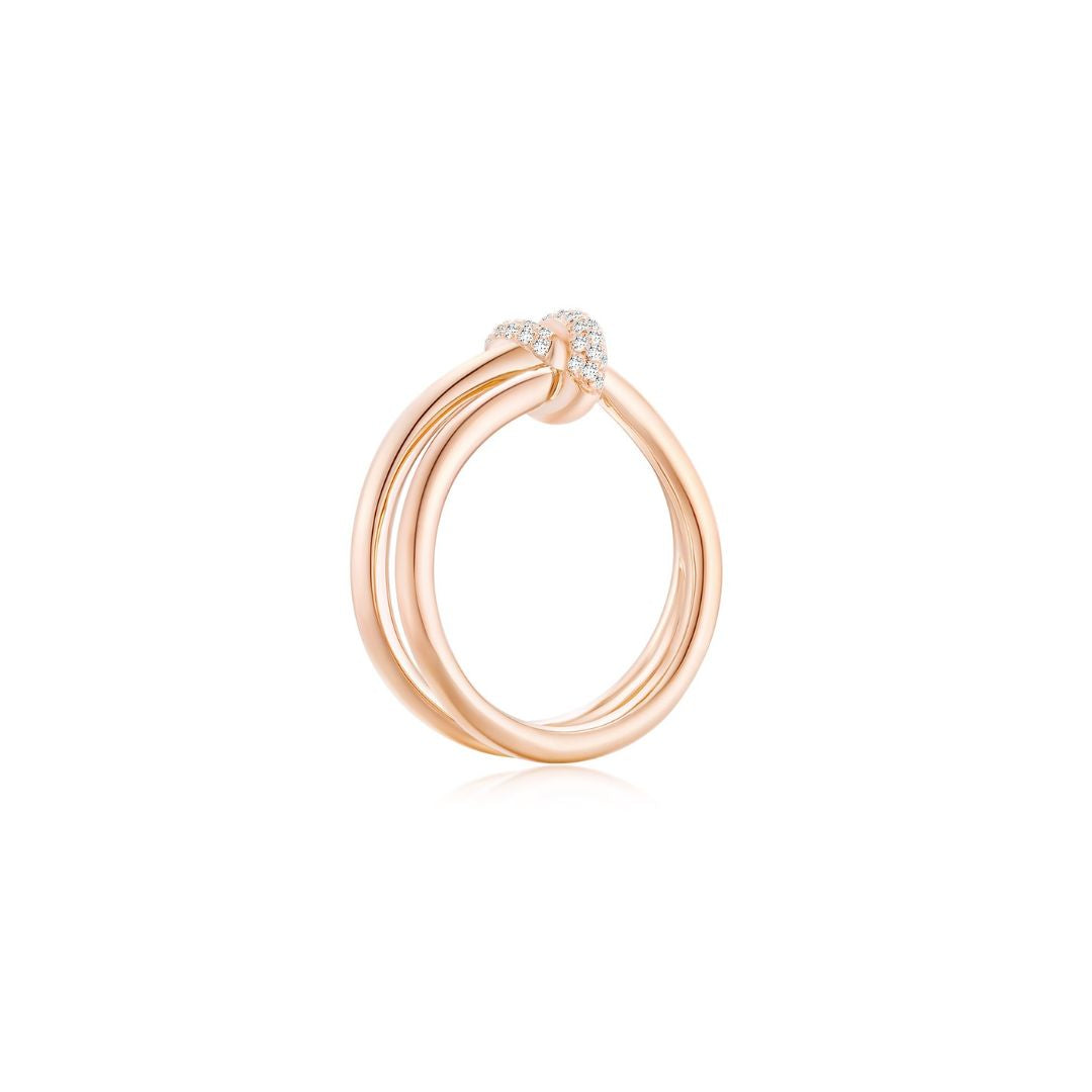 KNOT Alone® Double Pave Ring (Rose Gold) – Eclat by Oui®