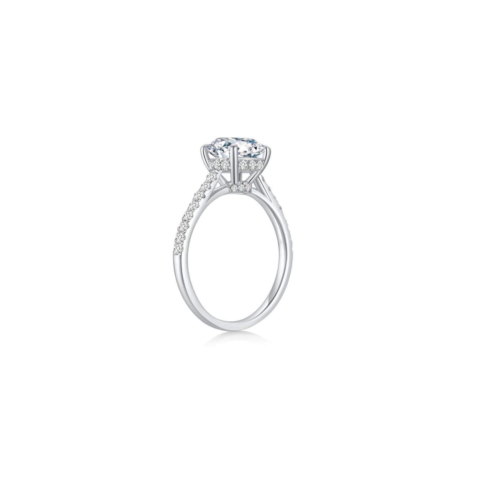 Maya Round Solitaire Pave Ring (4 Prong) – Eclat by Oui®