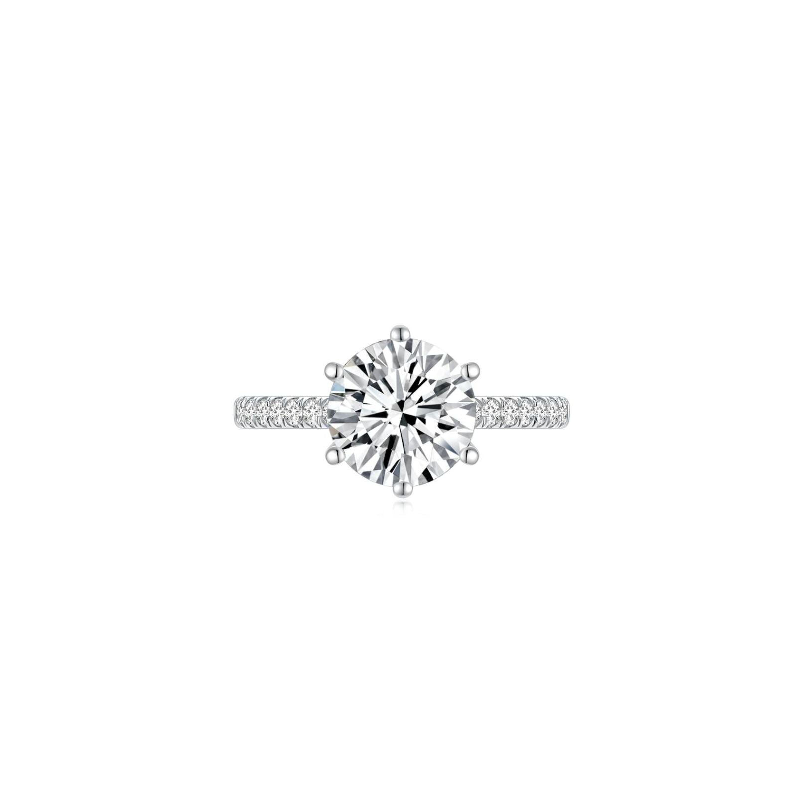 Maya Round Solitaire Pave Ring (6 Prong) – Eclat by Oui®