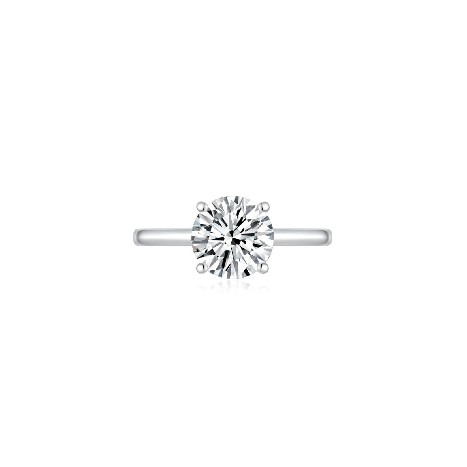 Maya Round Solitaire Plain Ring (4 Prong) – Eclat by Oui®