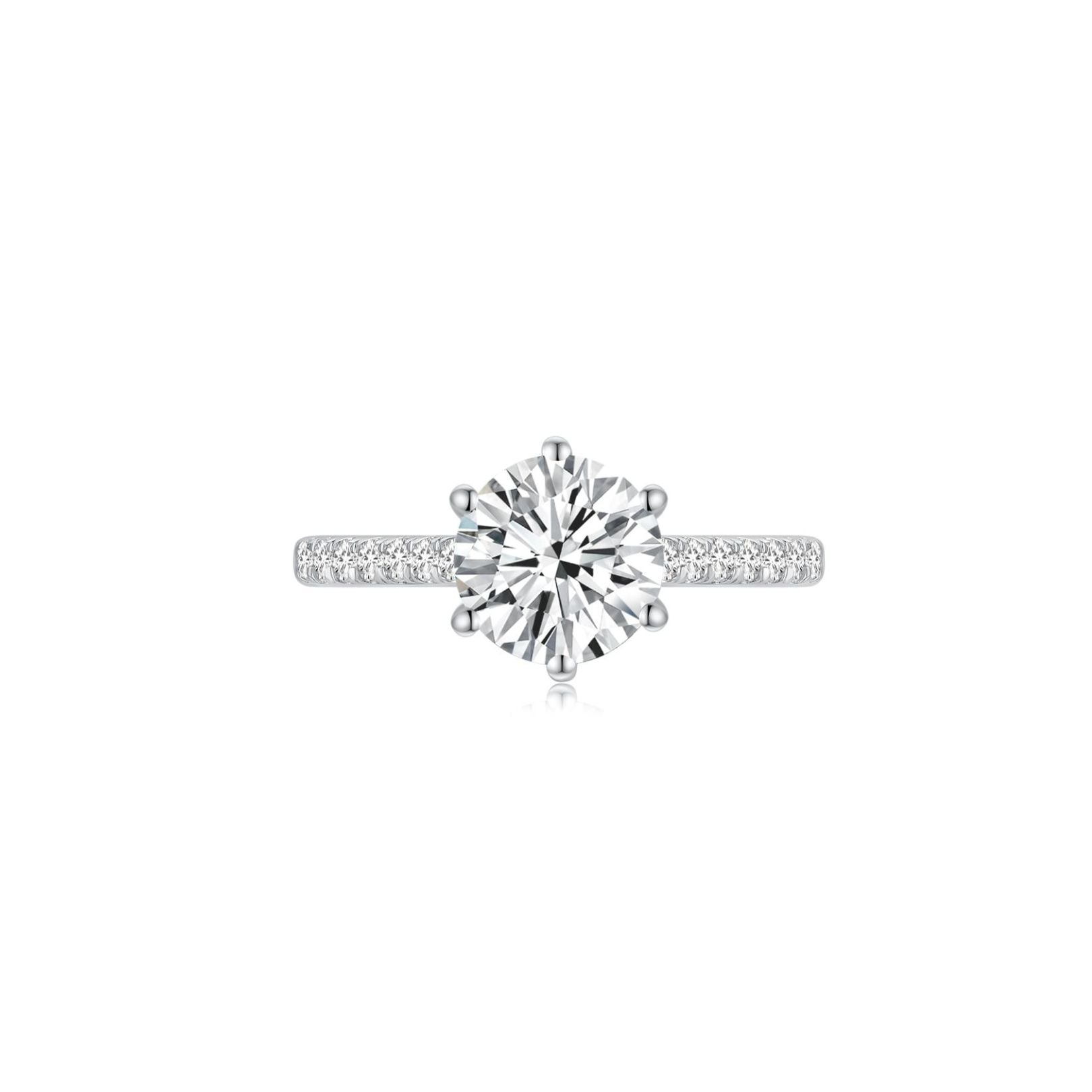 Promise Round Solitaire Pave Ring (6 Prong) [Lab-Grown] – Eclat by Oui®