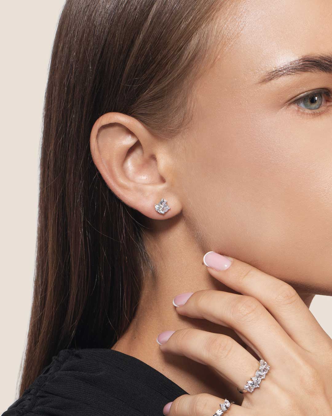 Trio Fancy Cut Ear Studs – Eclat by Oui®