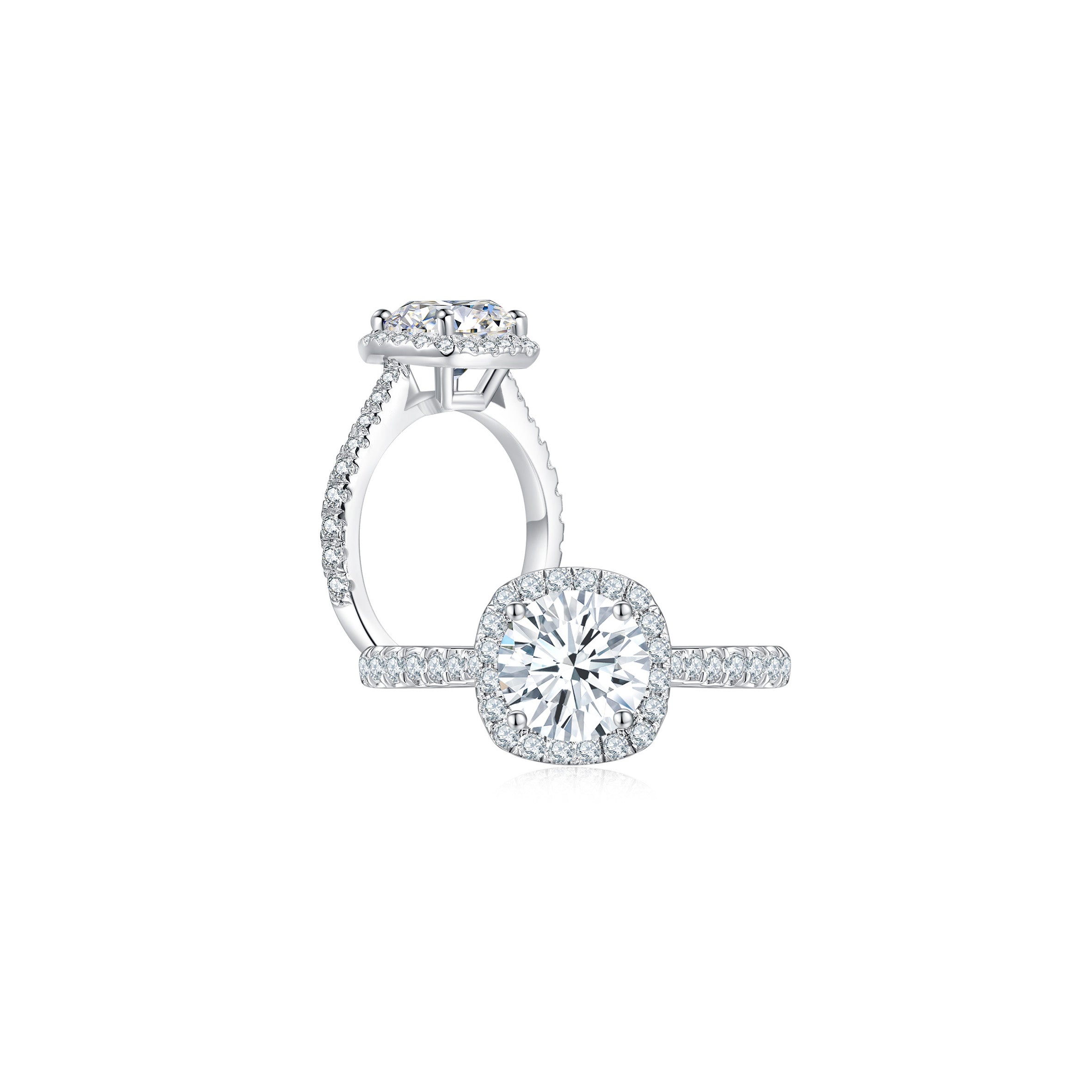 Maya Cushion Halo Pave Ring – Eclat by Oui®